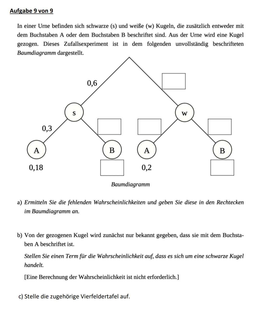 Stochastik? (Schule, Mathematik, Aufgabe)
