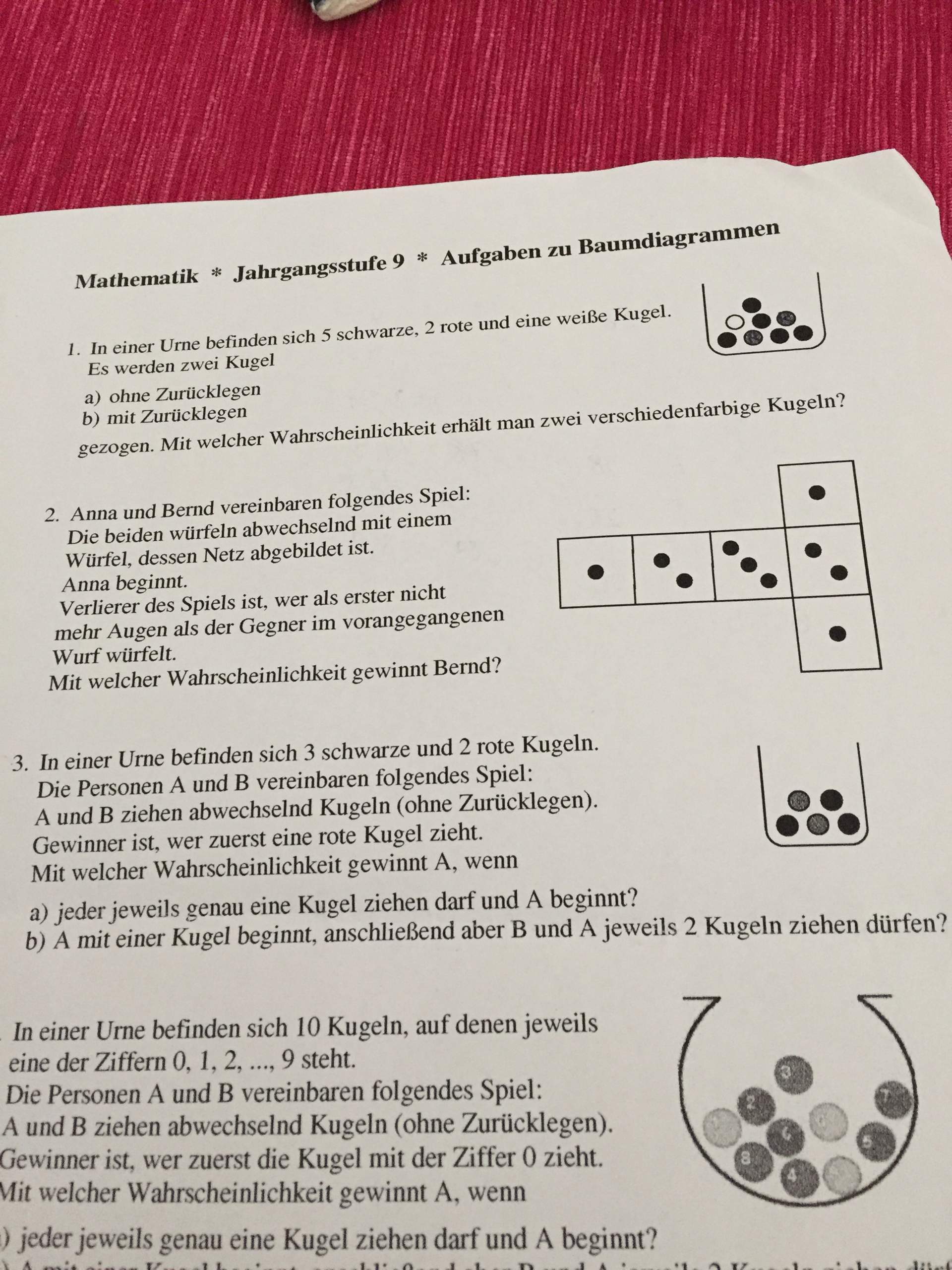 Stochastik Würfel_Textaufgabe? (Schule, Mathematik ...