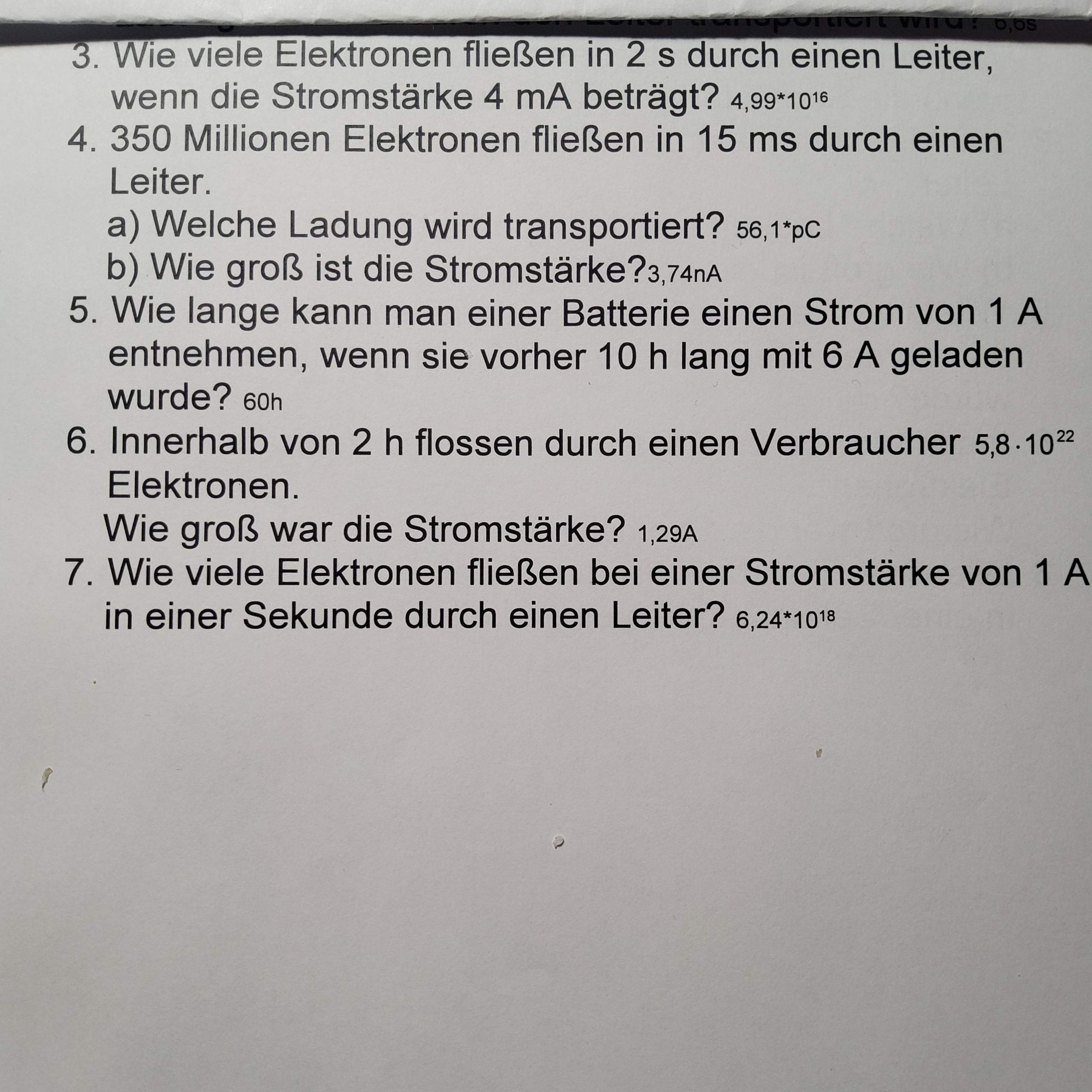 Stromstärke und Ladung berechnen? (Berechnung)