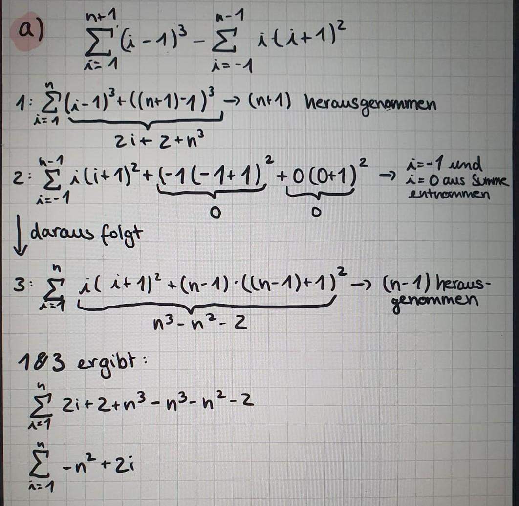 Summen Mathe ( zur expliziten Formel umwandeln)? (Mathematik, Summenformel)