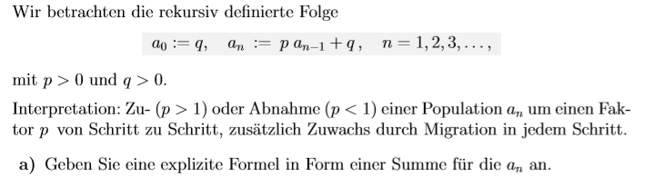 Summenformel für rekursiv definierte Folge ermitteln? (Mathematik ...