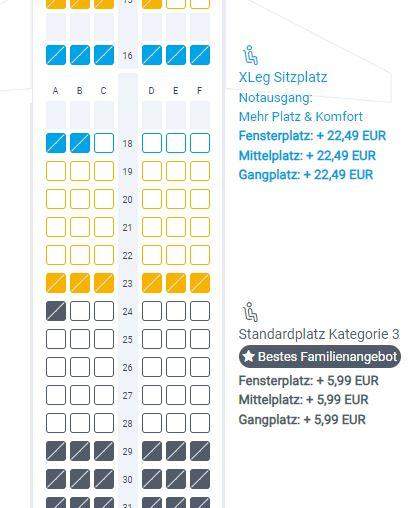 Sunexpress Sitzplatzkategorien? (Flug)