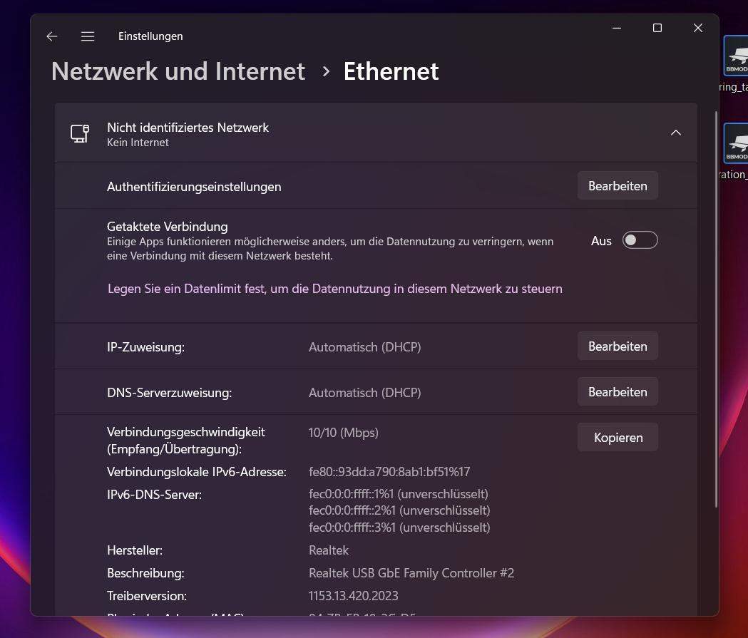 Switch verbindet sich nicht mit Terminal-Emulator? (Netzwerk, LAN ...