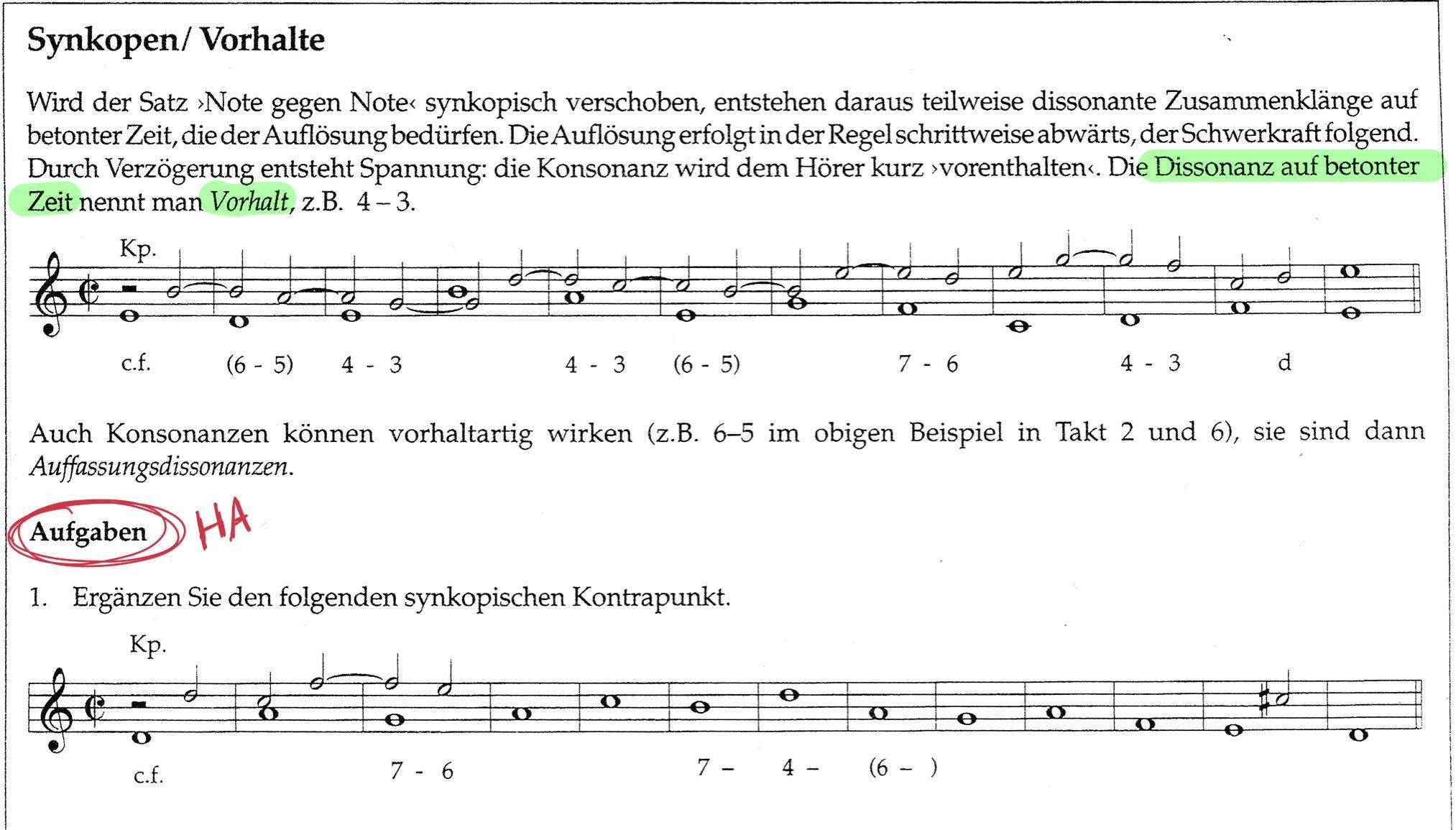 synkopischer Kontrapunkt? (Musik, Musiktheorie)