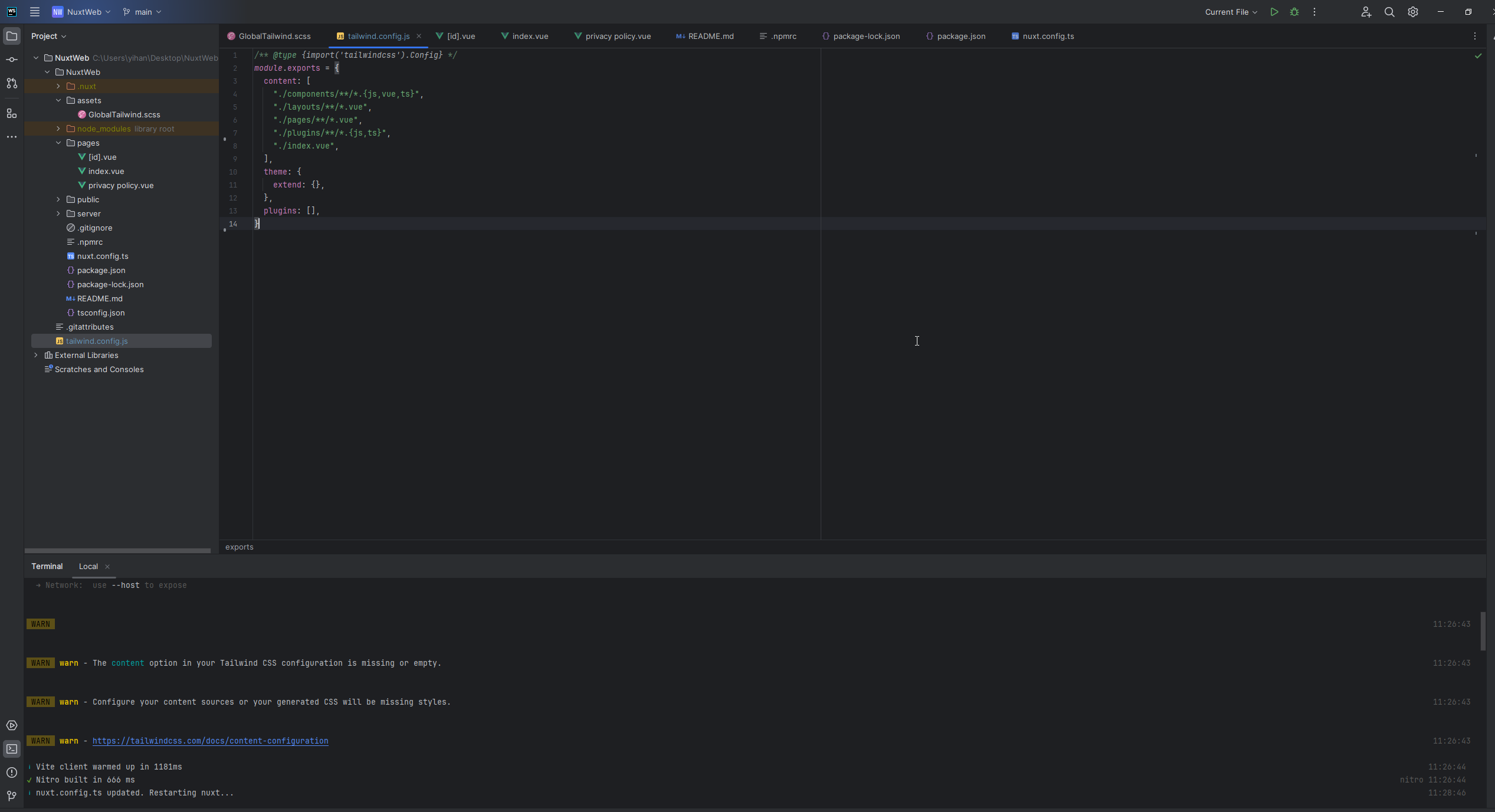 Tailwind CSS Warnung von Webstorm? (Computer, Technik, Windows)