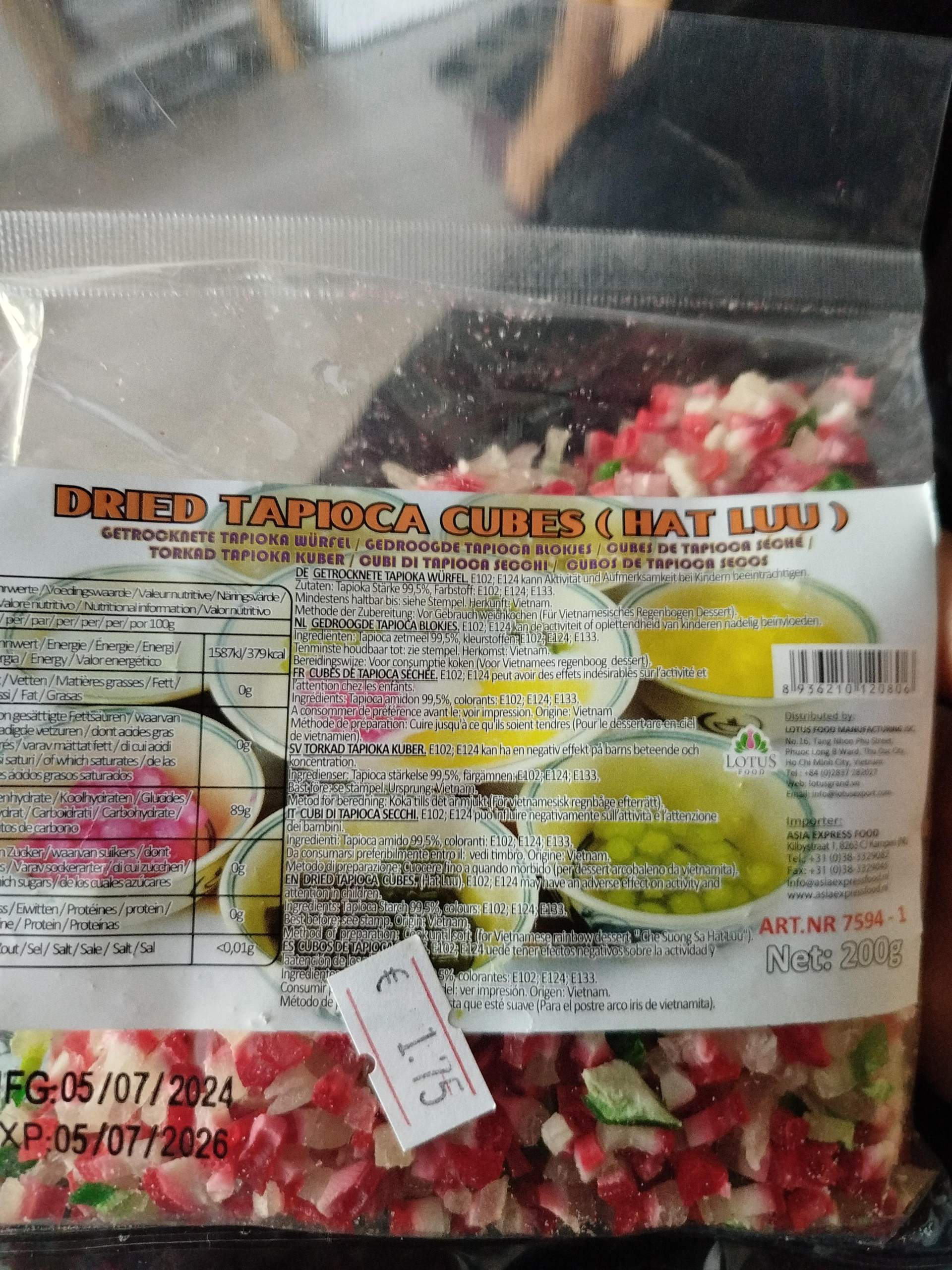 Tapioka Würfel? (Essenszubereitung)