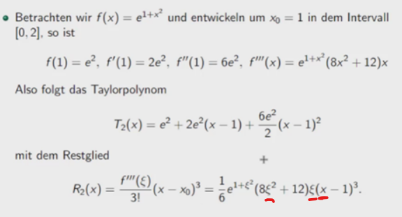 taylorpolynom restglied abschätzen, warum setzt man für xi und x den ...