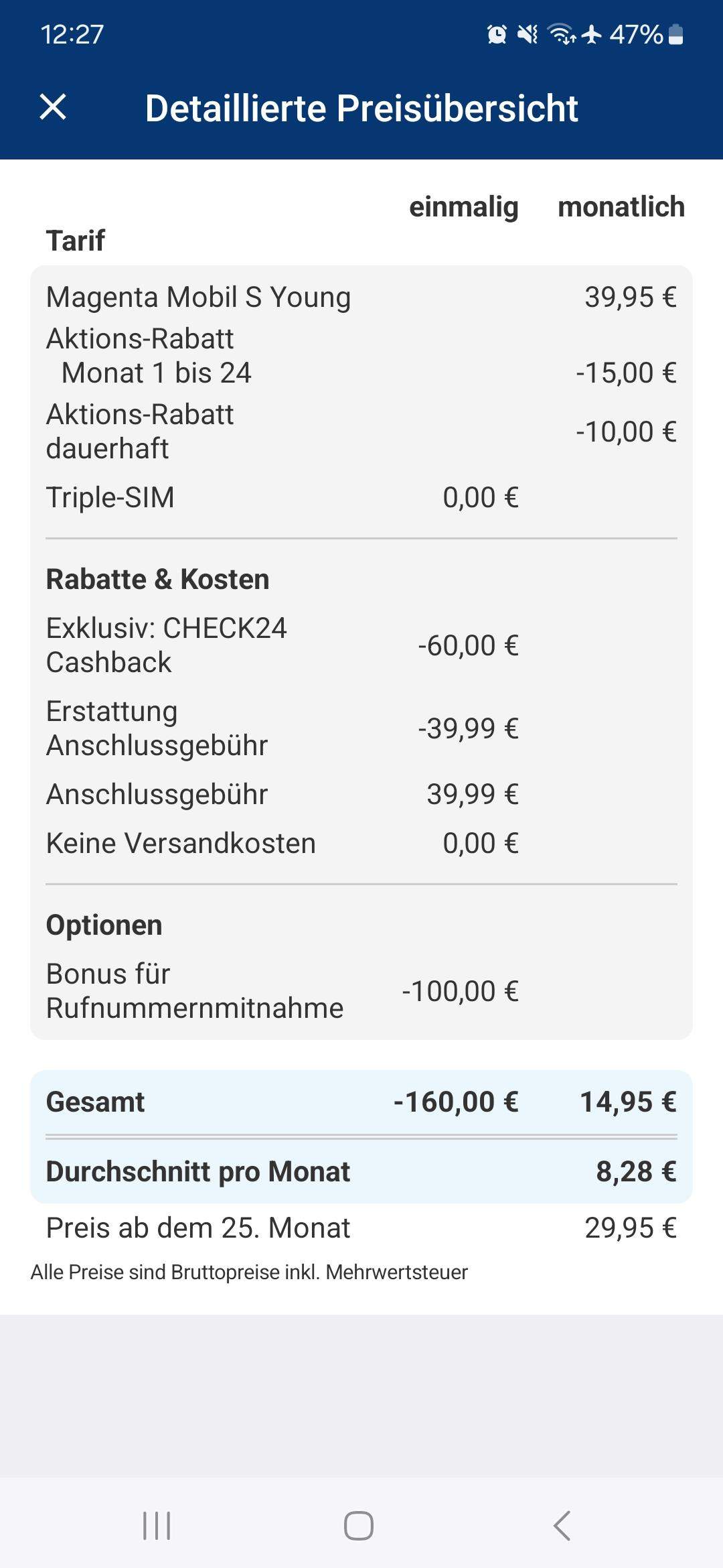 Telekom Handyvertrag über Check24? (Internet, Android, WLAN)