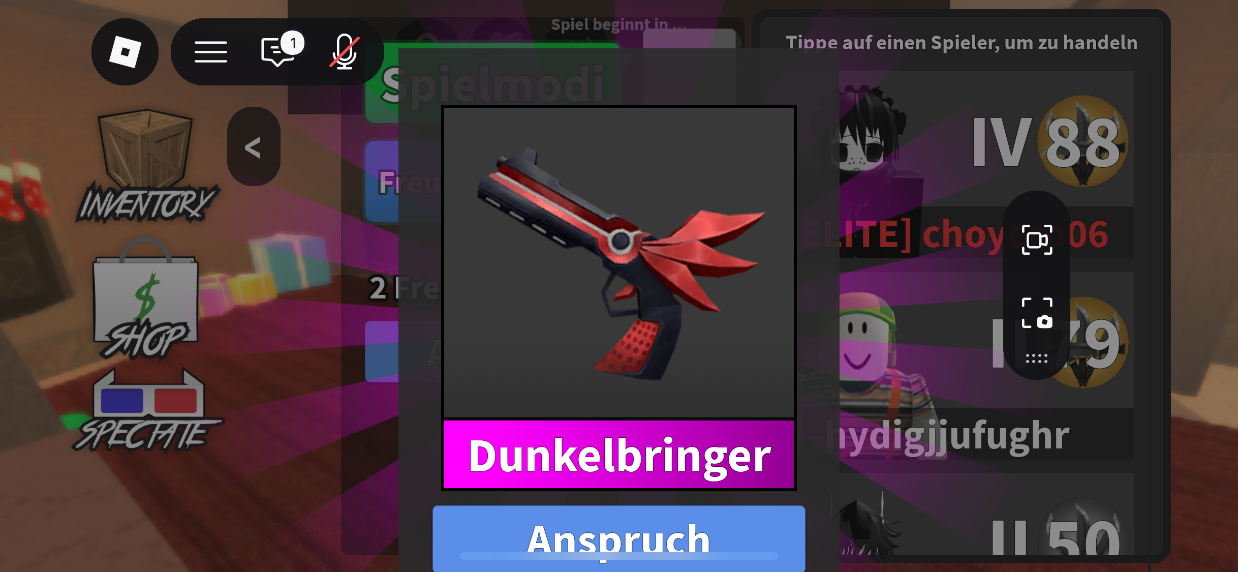 Trade mm2 Roblox darkbringer godly nur für andere godlys oder godlys ...