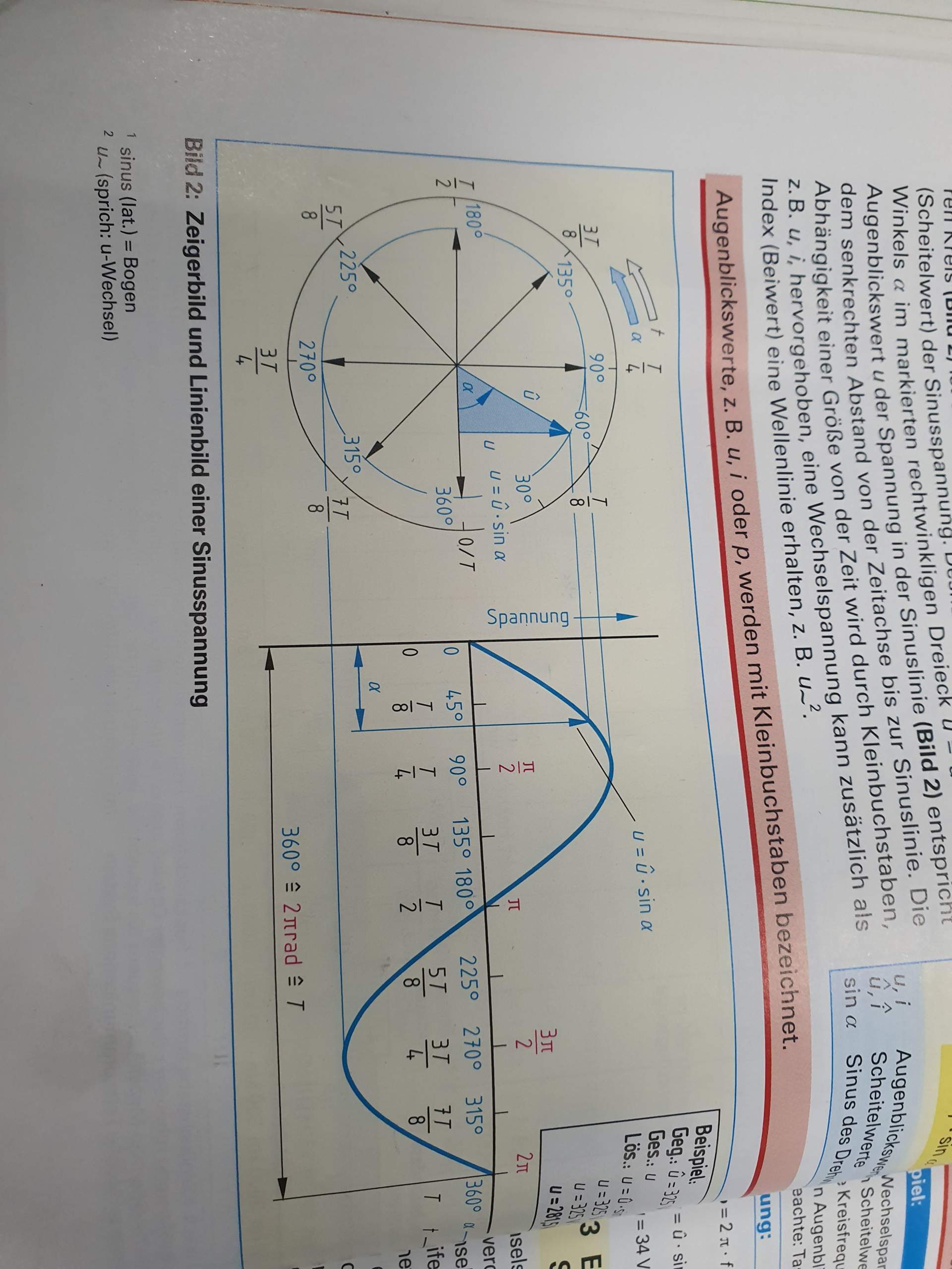 ?Tragen Sie die Kenngrößen und Formelzeichen einer Sinus ...