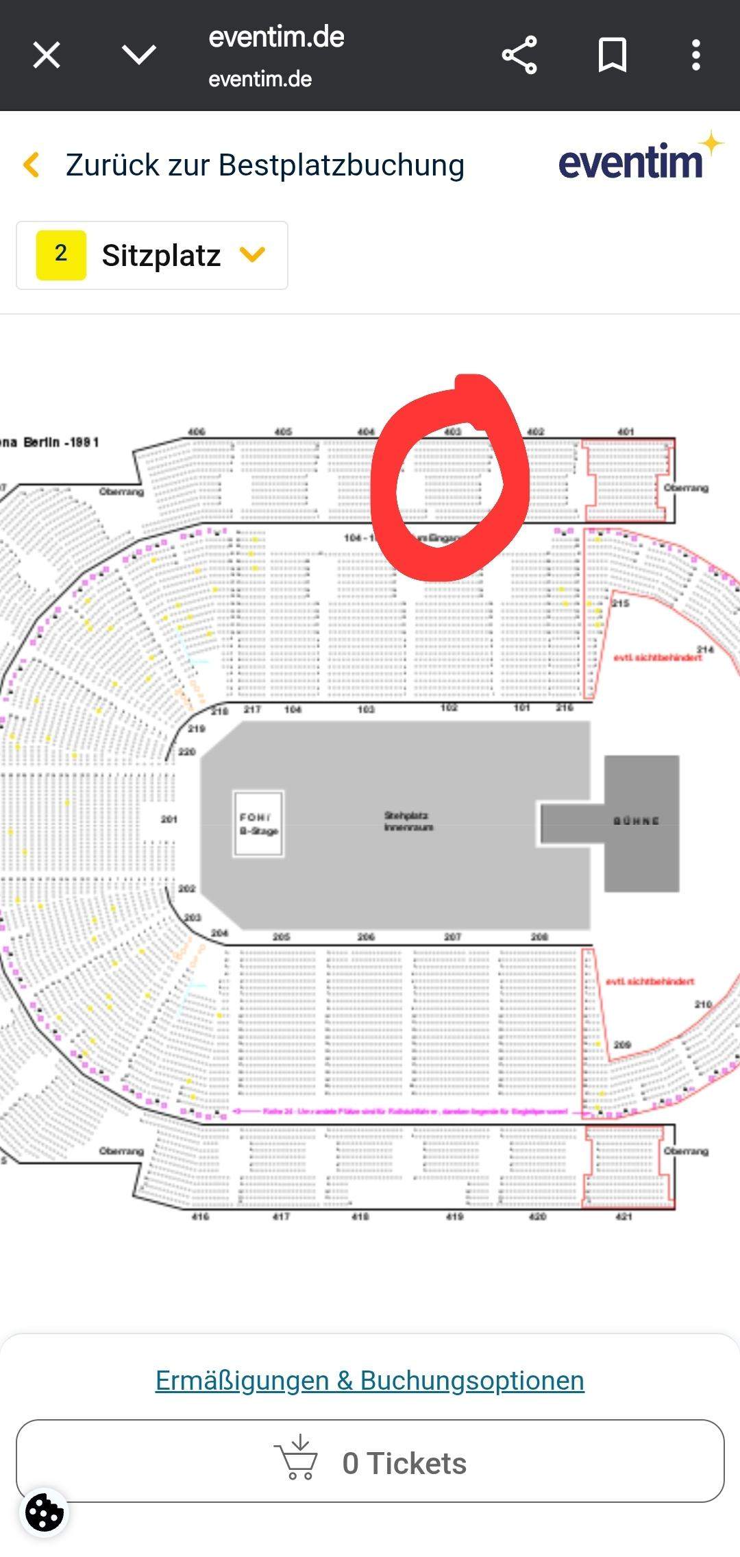 Uber arena konzert plätze? (Musik, Berlin, Ticket)