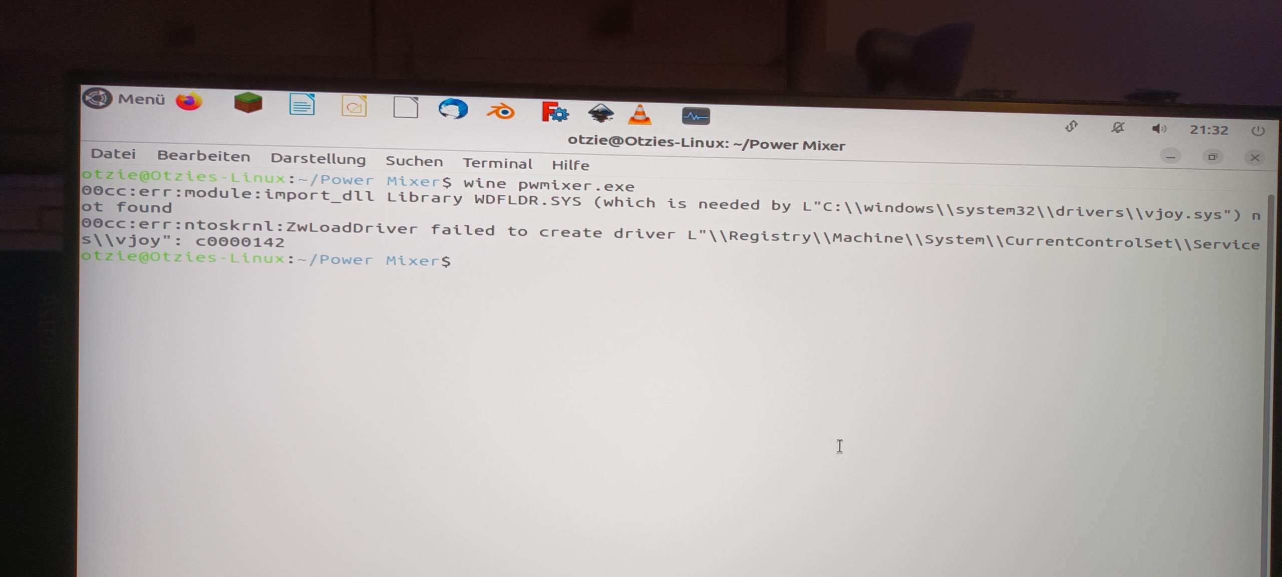 Ubuntu wine Fehler? (Linux, midi, Terminal)