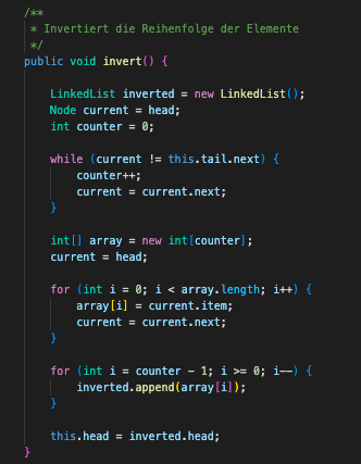 Umkehrung der LinkedList in Java? Rekursion/Iteration ...