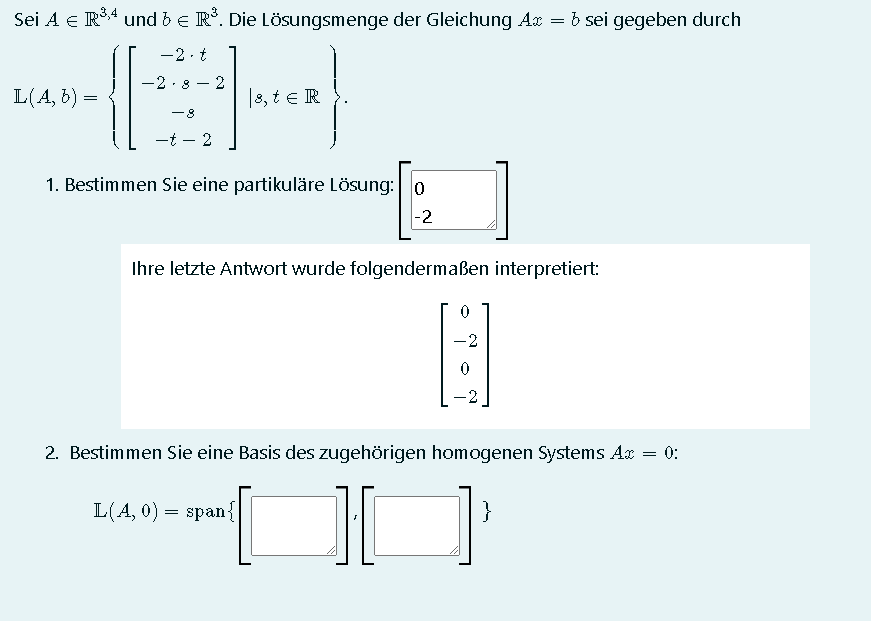 Uni Mathe (Matrix, Basis...? (rechnen, Funktion, Gleichungen)