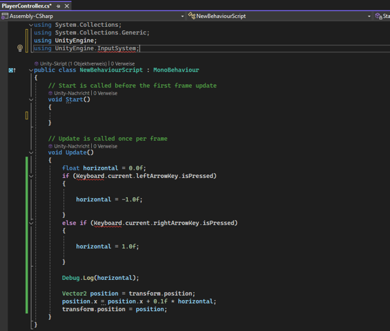 Using Unityengineinputsystem Programmiersprache C Sharp Unity 5730