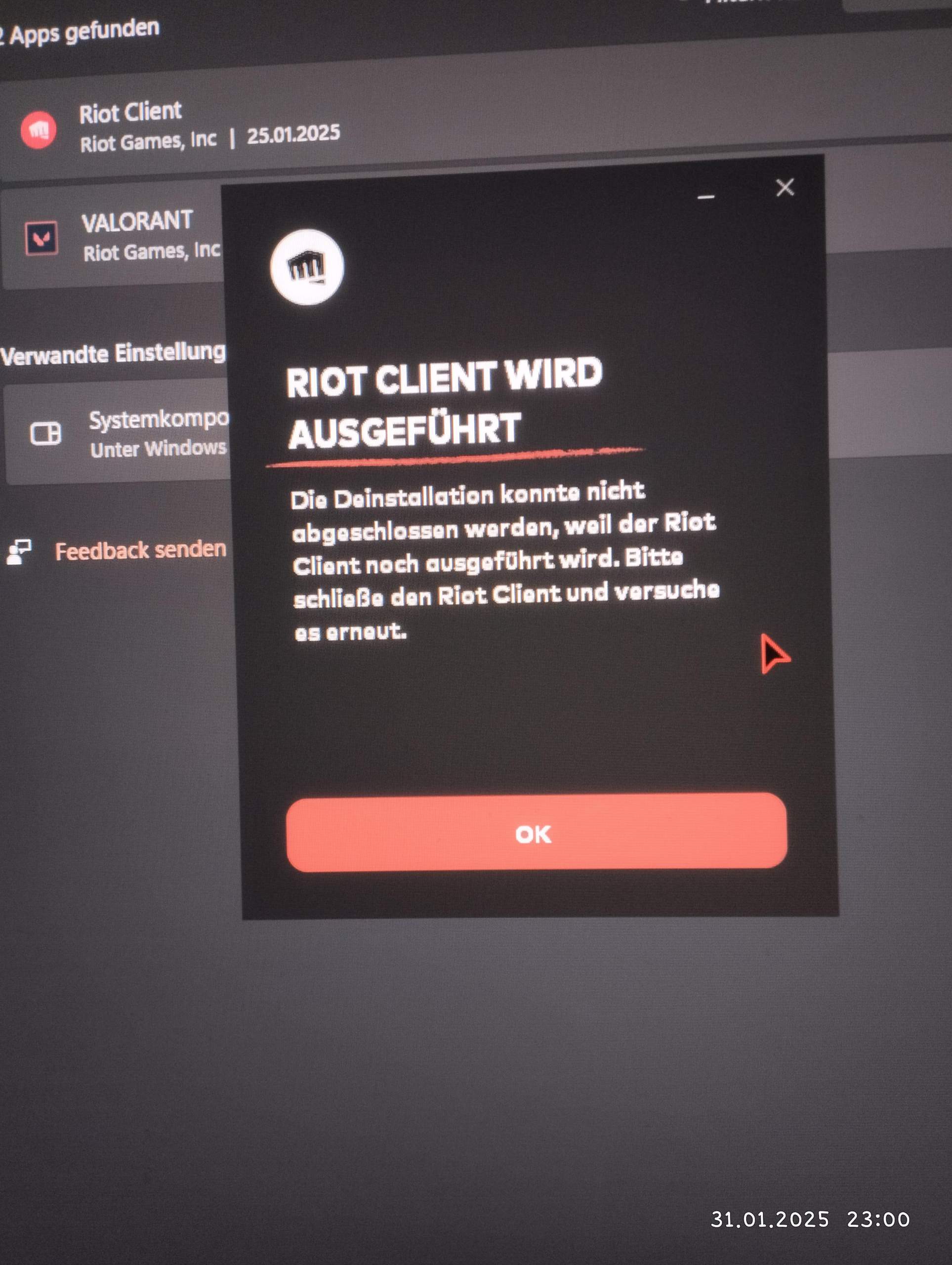 Valorant und Riot Client Deinstallation nicht möglich? (Einstellungen ...