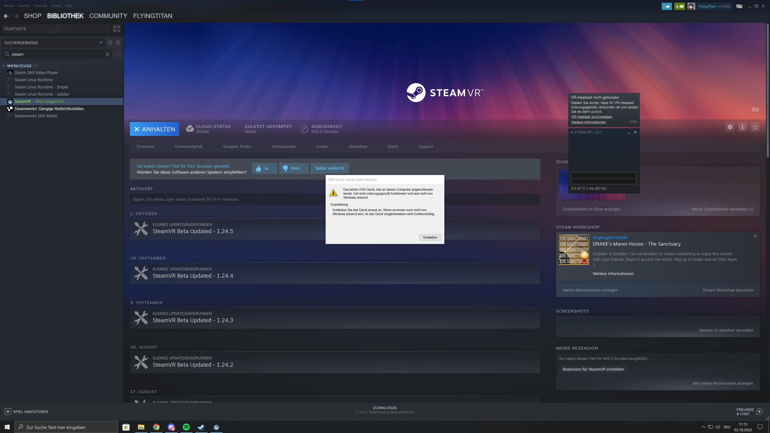 Valve Index USB Problem ? (Gaming, VR-Brille)