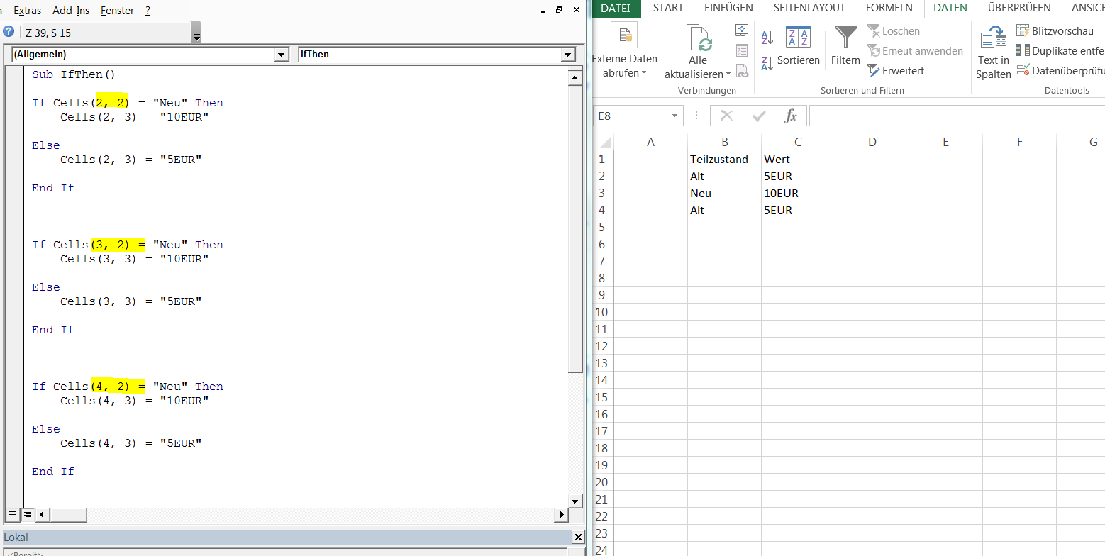 Vba If Else Then Computer Programmieren Microsoft Excel 1363