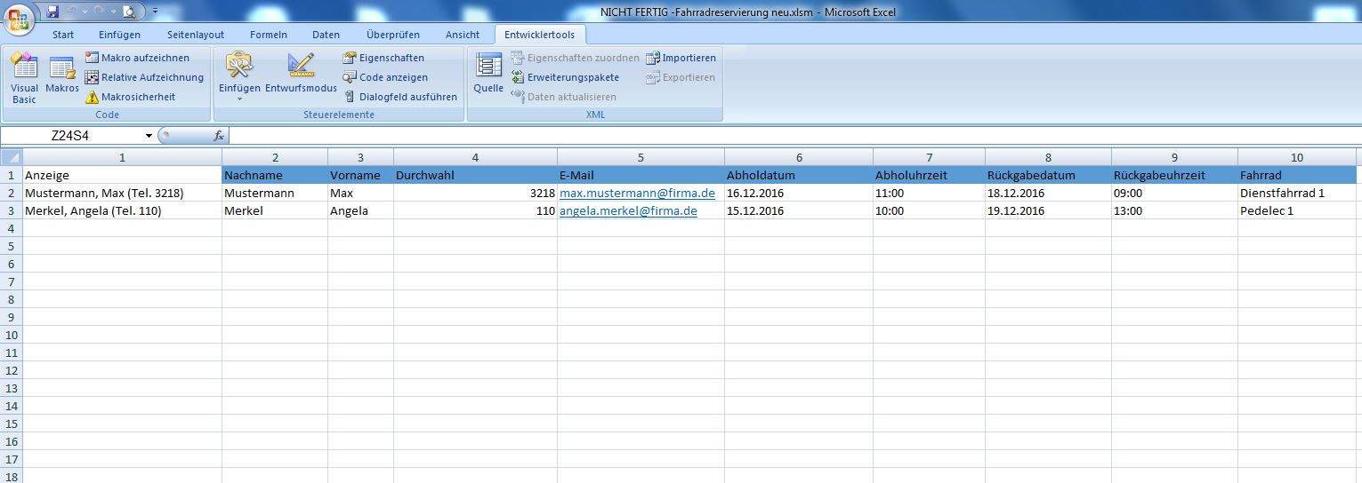 VBA in Excel: Datumseingabe in einem Formular mit Datensätzen in der ...