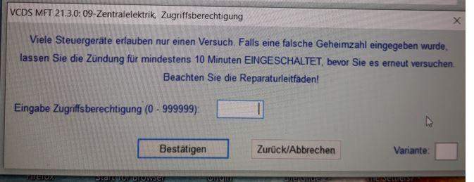 Vcds Zugriffsberechtigung Code