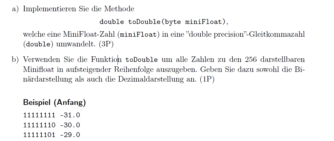 Versteht jemand diese Programmieraufgabe, die sich mit dem konvertieren ...