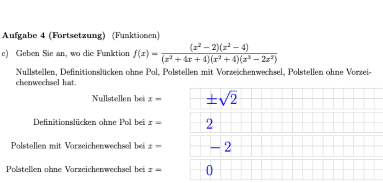 Verwirrung um Polstellen und Definitionslücken? (rechnen, Funktion ...