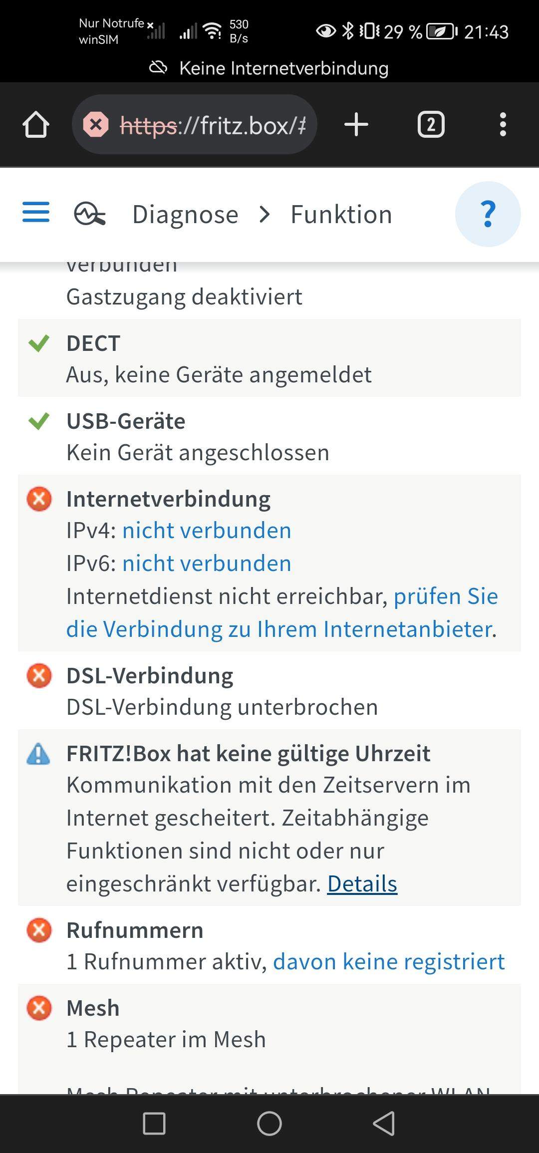 Vodafone Internet down? (Netzwerk, FRITZ!Box, Internetverbindung)