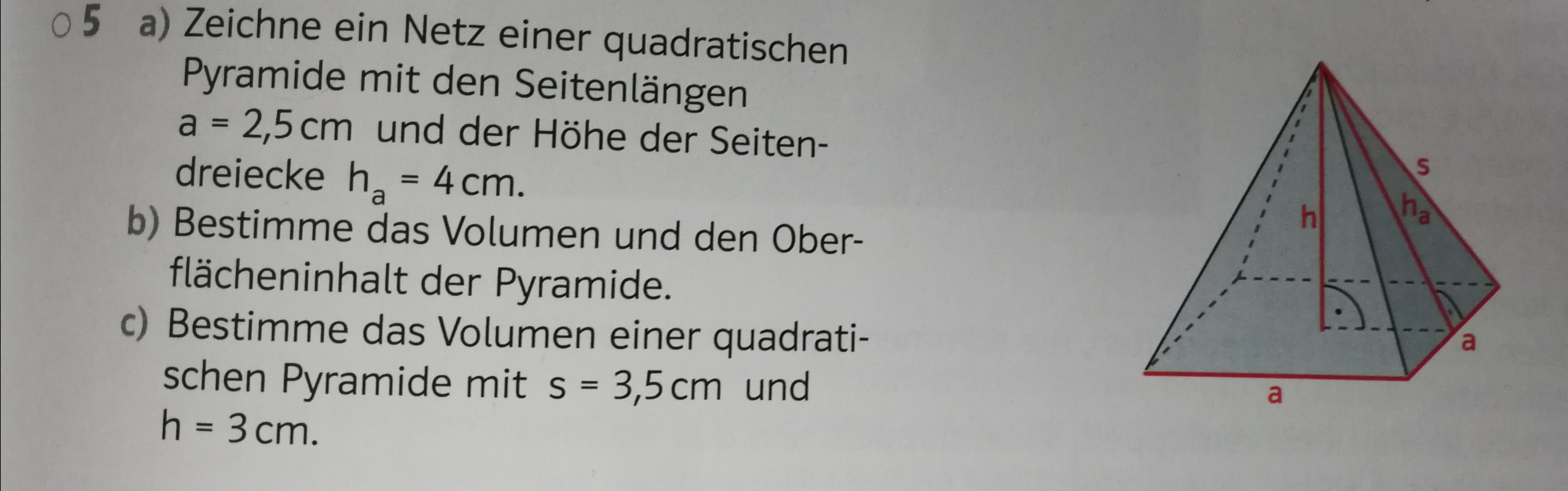 Volumen und Oberflächeninhalt von der Pyramide bestimmen? (Schule ...
