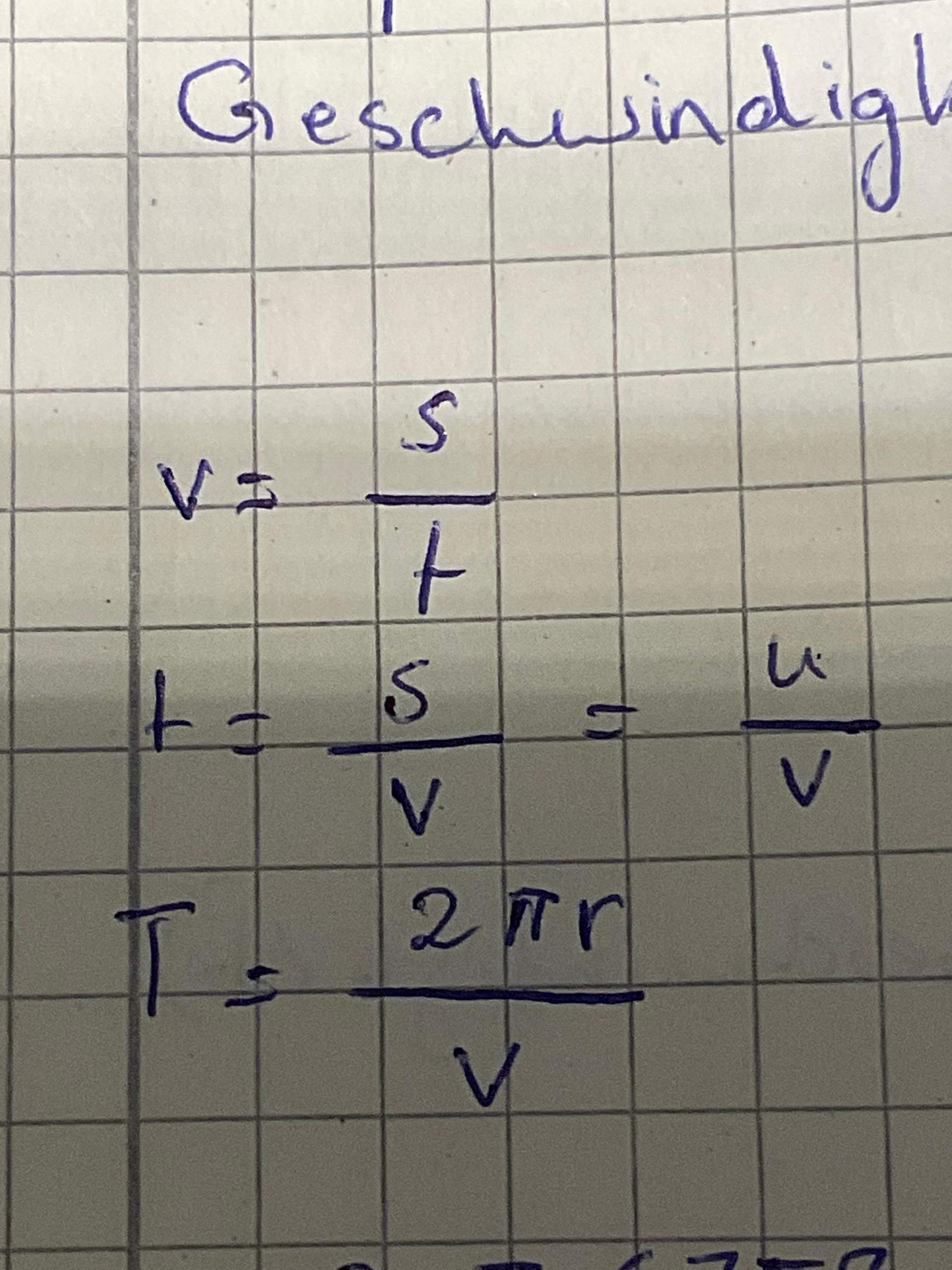 Von Geschwindigkeit zu Umlaufzeit umgeformelt,wie? (Physik, Gravitation)