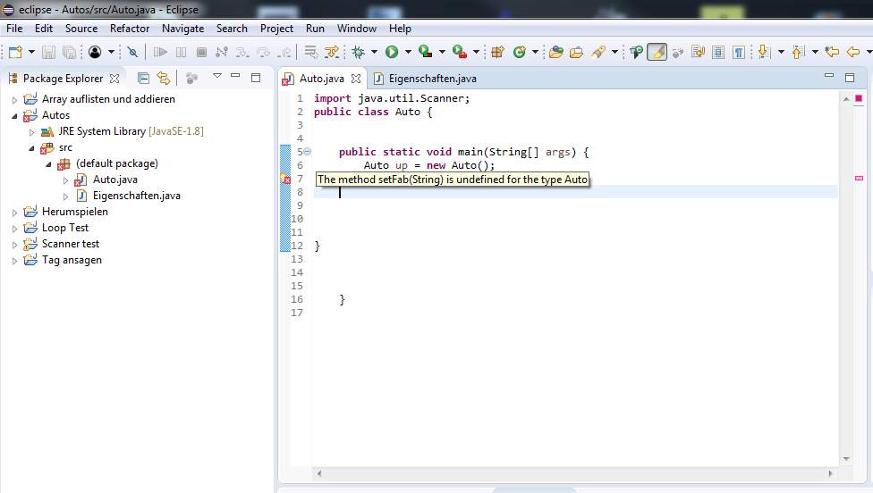 Von Main Klasse aus auf andere Klassen zugreifen? (Java, Eclipse)