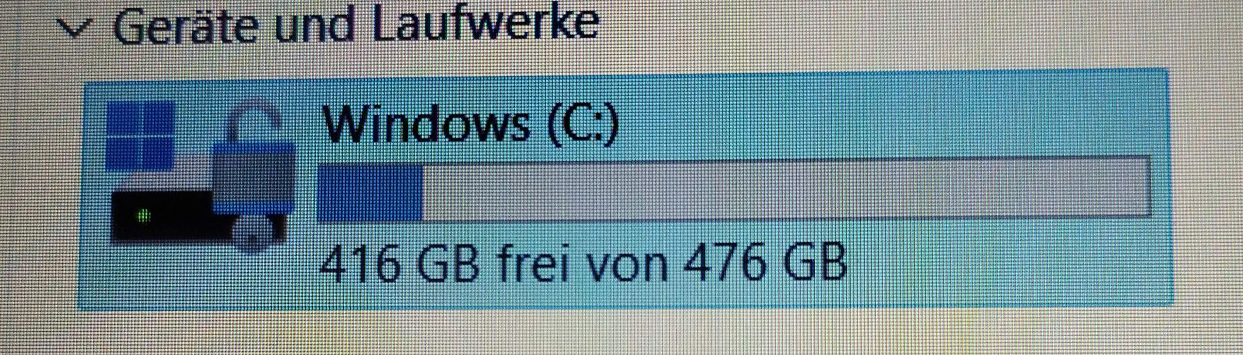 Vorhängeschloss vor dem C: Speicherplatz? (Computer)