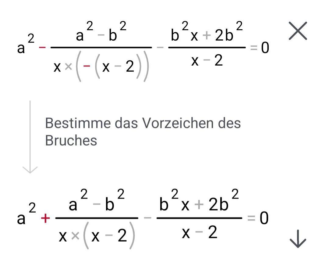 Vorzeichen des Bruches? (rechnen, Gleichungen, Mathematiker)