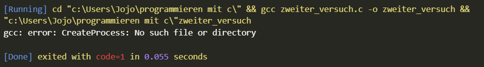 VS-Code findet Datei zum compilieren im Pfad nicht obwohl der Pfad der im Dateimanager kopierte ...