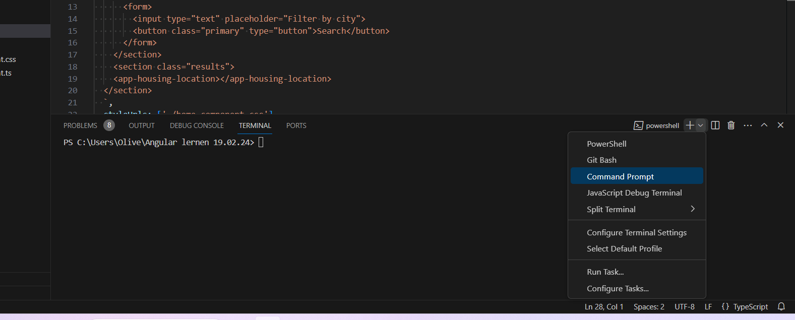 VS-Code im Terminal direkt cmd ausführen? (Programmiersprache, Visual Studio, PowerShell)