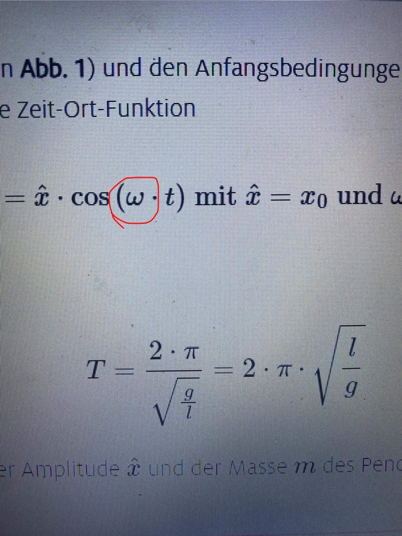 „w“ symbol mechanische Schwingung? (Formel, Mechanik, Schwingungen)