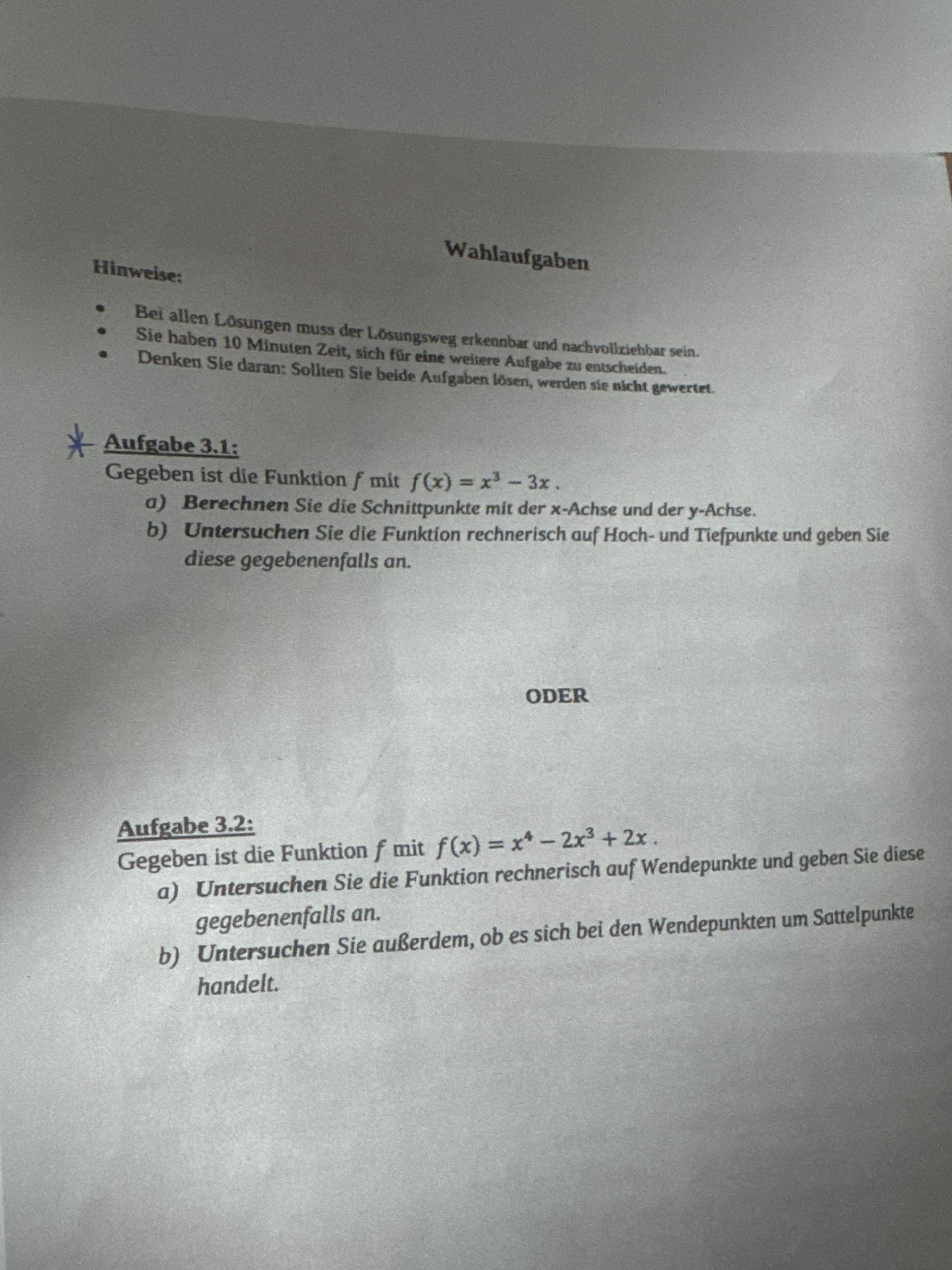 Wahlaufgabe Mathe? (rechnen, Funktion, Mathematiker)