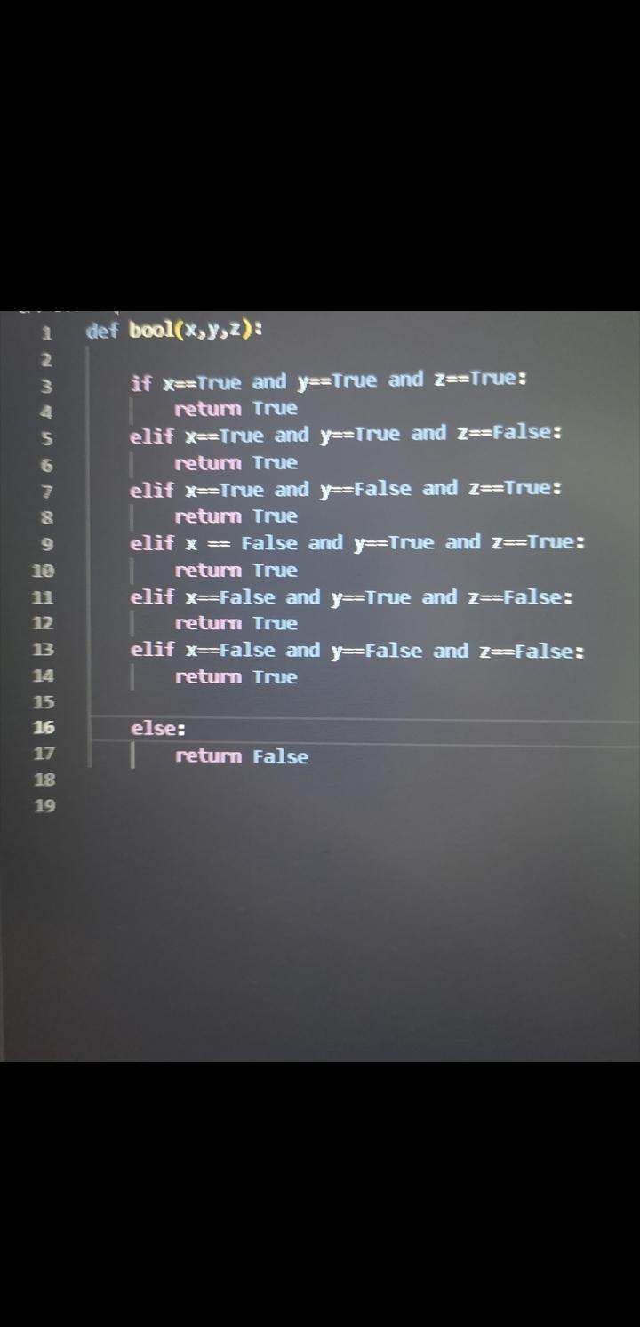 Wahrheitstabelle als Python code? (Computer, programmieren, Informatik)