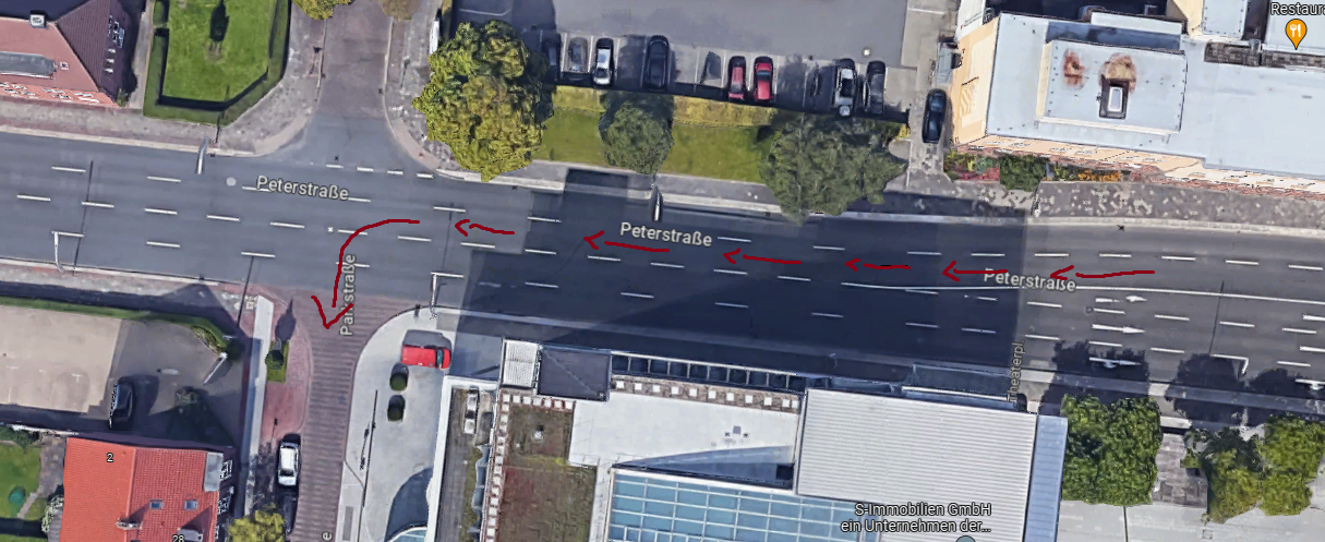 War links abbiegen hier in Ordnung? (Auto, Führerschein, Fahrschule)