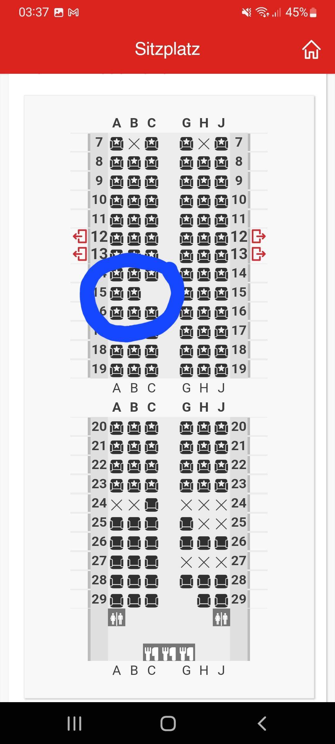 Warum fehlt da der Sitz? (Reisen und Urlaub, Flugzeug, fliegen)