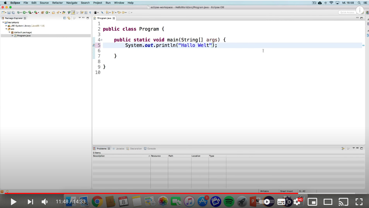 Warum funktioniert Hello World bei mir nicht? (Computer, Technik, programmieren)