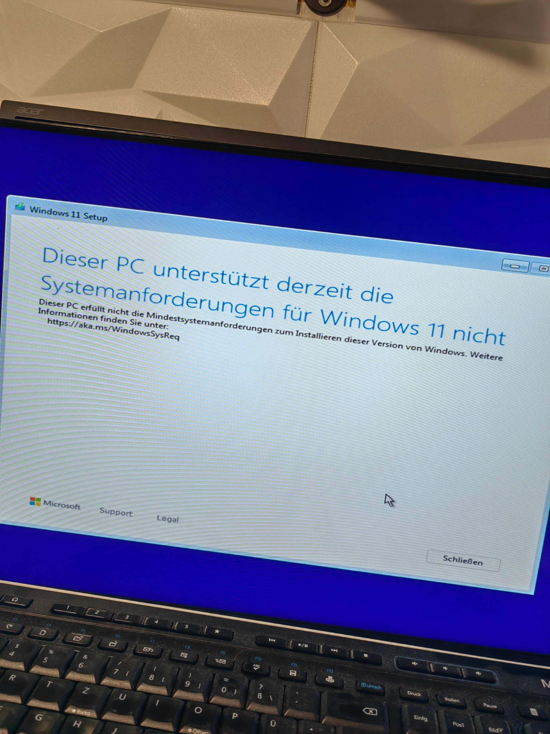 Warum geht Windows 11 nicht obwohl ich die Systemandforderungen habe ...