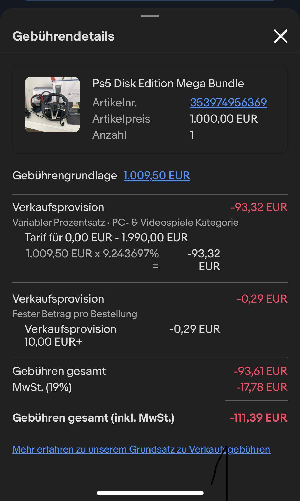 Warum ist der Betrag so hoch? (Geld, Finanzen, eBay)