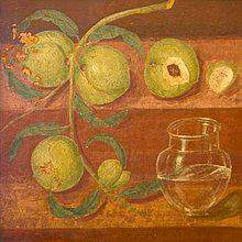 Warum ist „Glaskrug mit Pfirsichen“ kein Stillleben? (Schule, Hausaufgaben, Kunst)