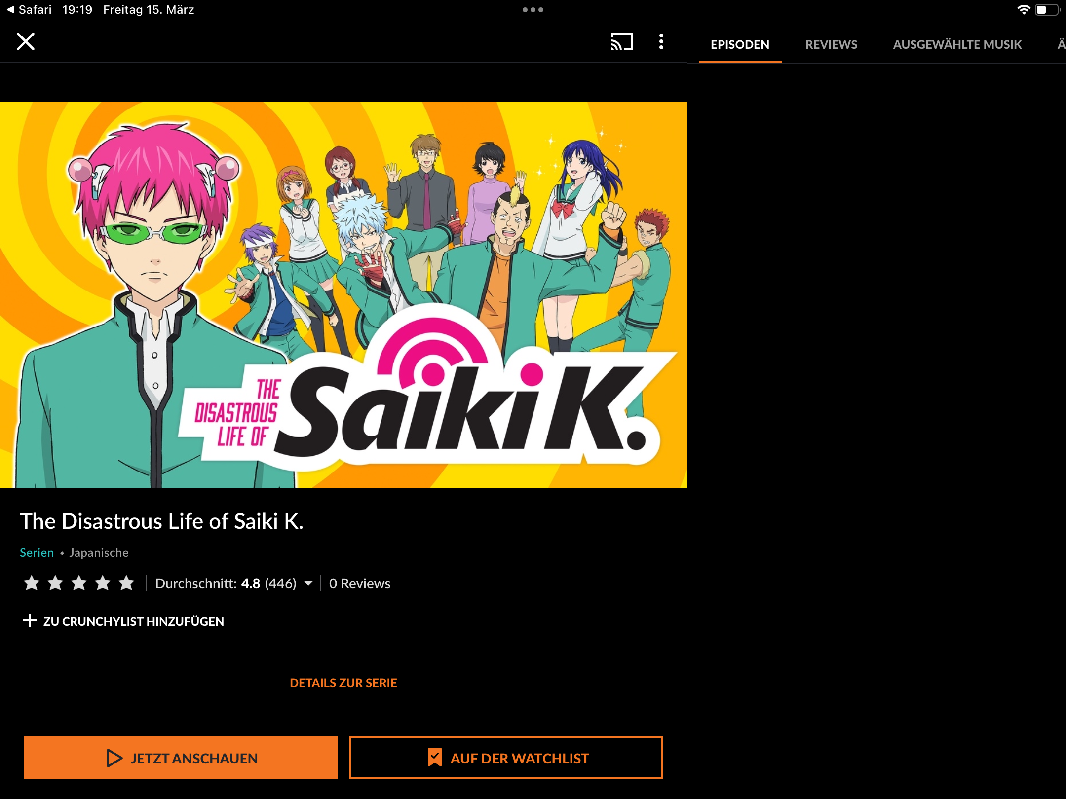 Warum kann ich den Anime The Distrasous life of saiki nicht auf ...
