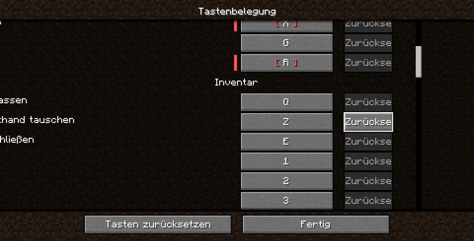 Warum kann ich die Tastenbelegung in Minecraft nicht lesen? (Computer, PC, Computerspiele)