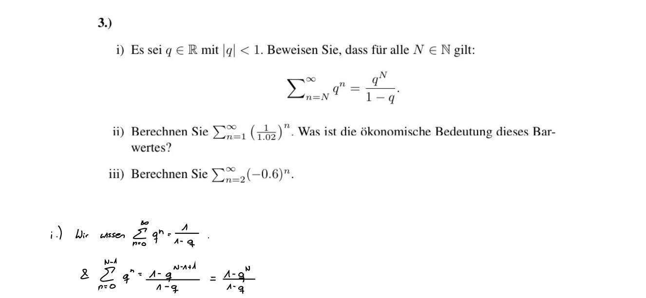 Warum kommt bei der Summenformel oben ein -1 hin? (Gleichungen ...