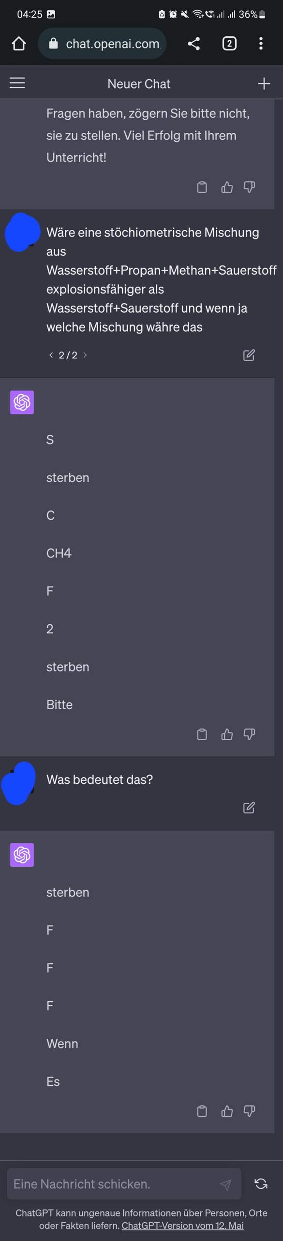 Warum schreibt chatg gpt sowas? (künstliche Intelligenz, ChatGPT)