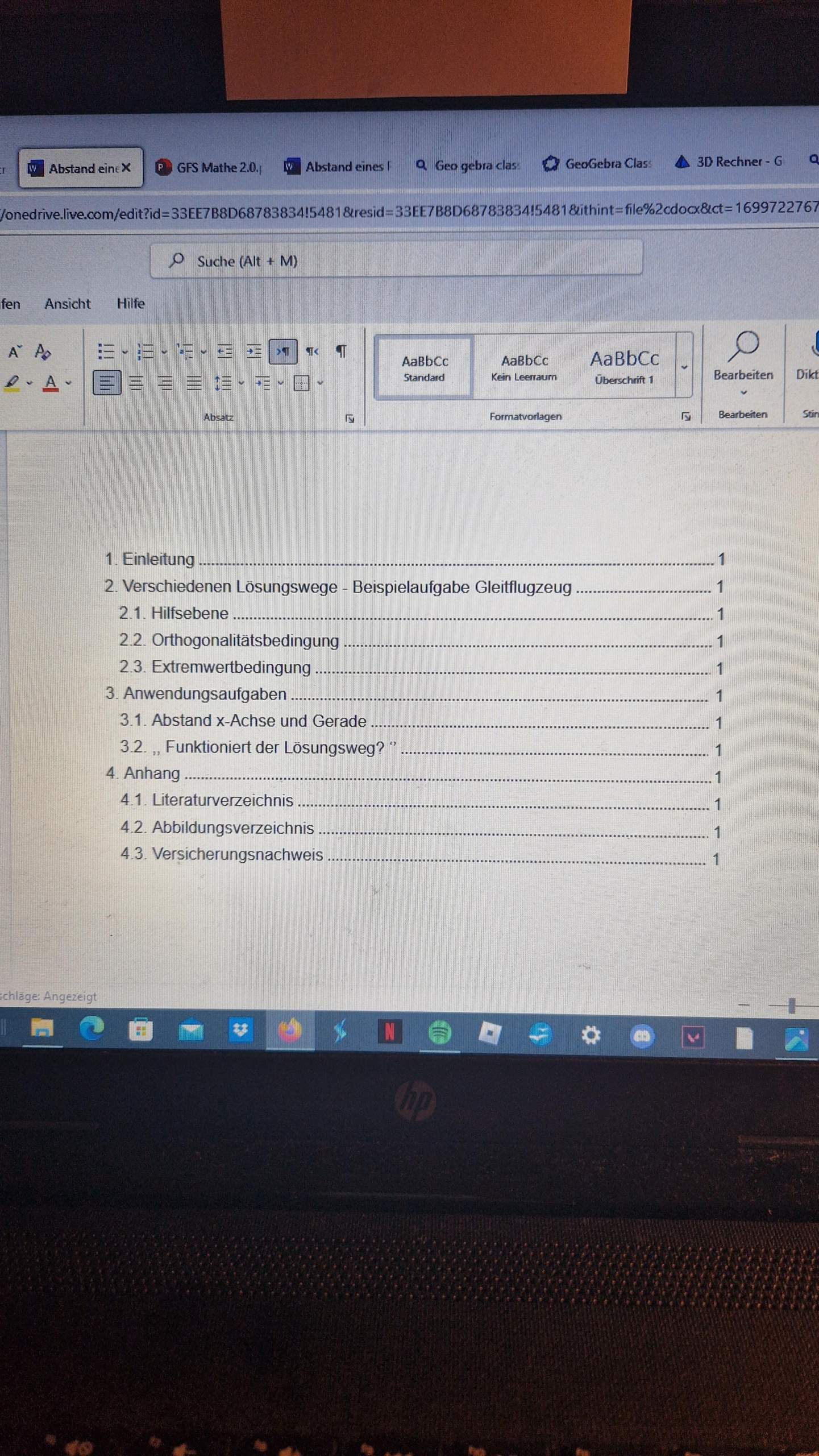 Warum steht in meine Inhaltsverzeichnis auf Word überall die 1 als ...
