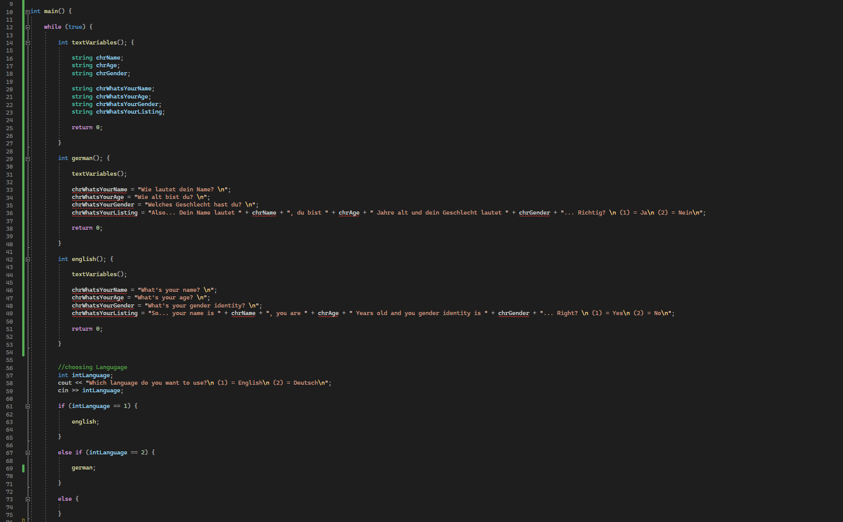Warum wird das von Visual Studio als Fehler angezeigt? (Code, Programmiersprache, Cplusplus)