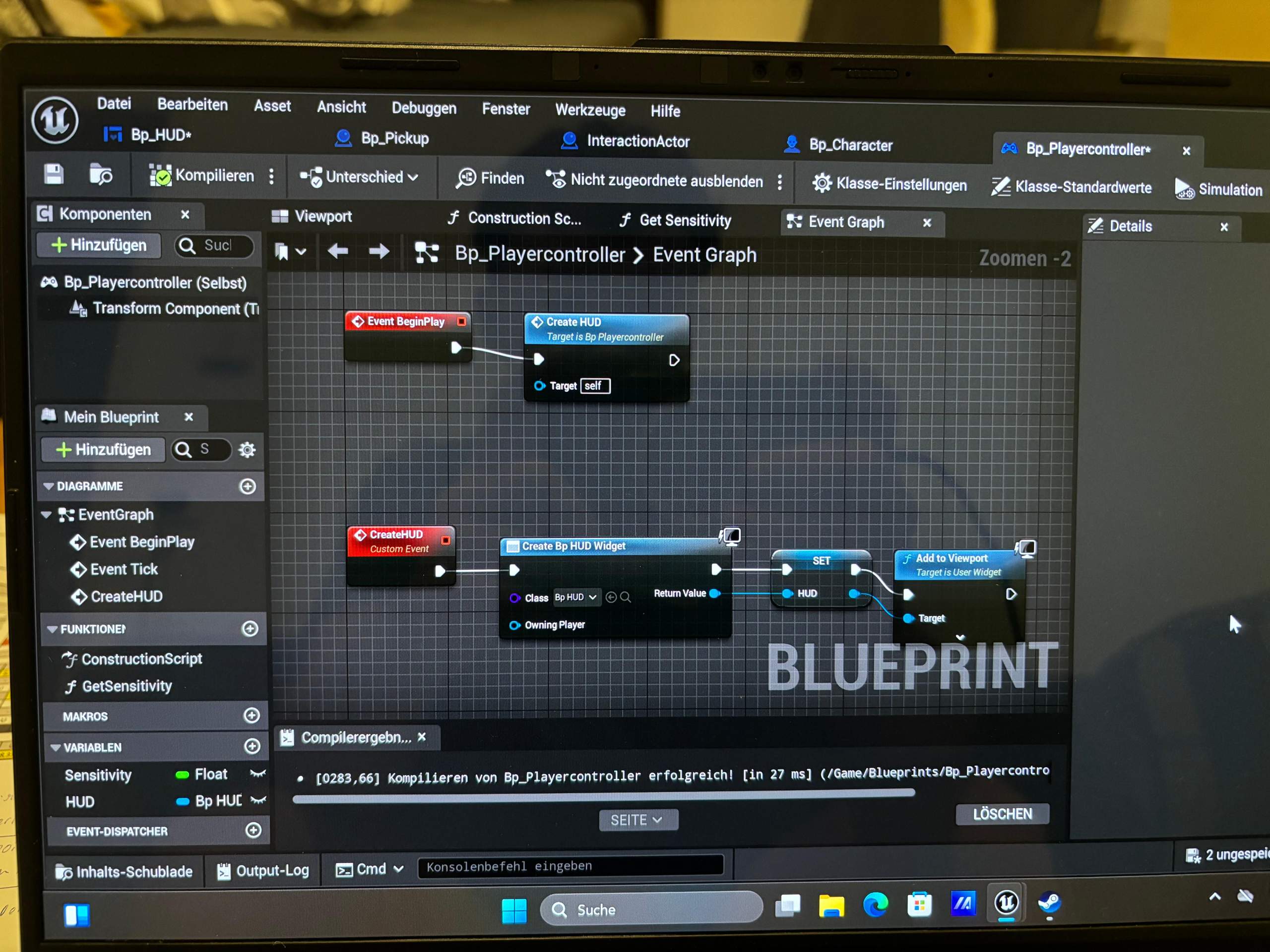 Warum wird die Progress Bar nicht angezeigt? (programmieren, Unreal Engine, Unreal Engine 5)